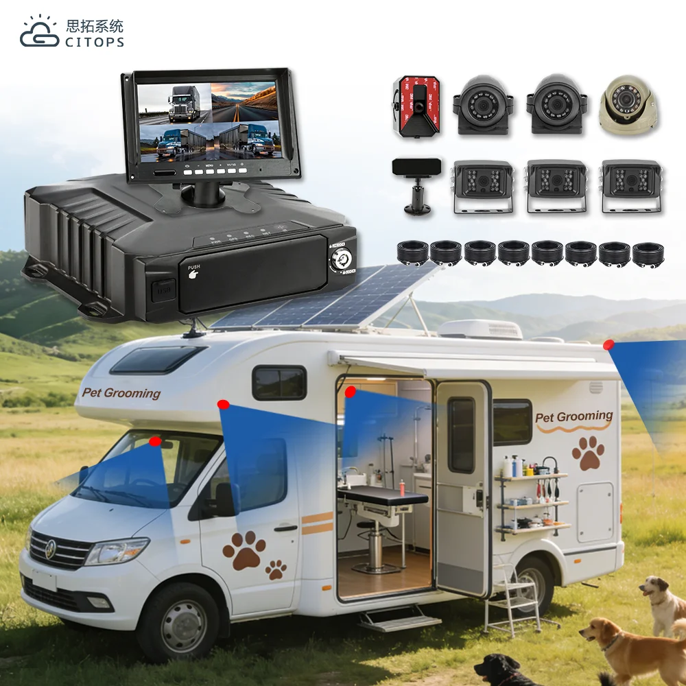 8 Channel AI MDVR Mobile DVR Vehicle Video Monitoring System 4G GPS ...