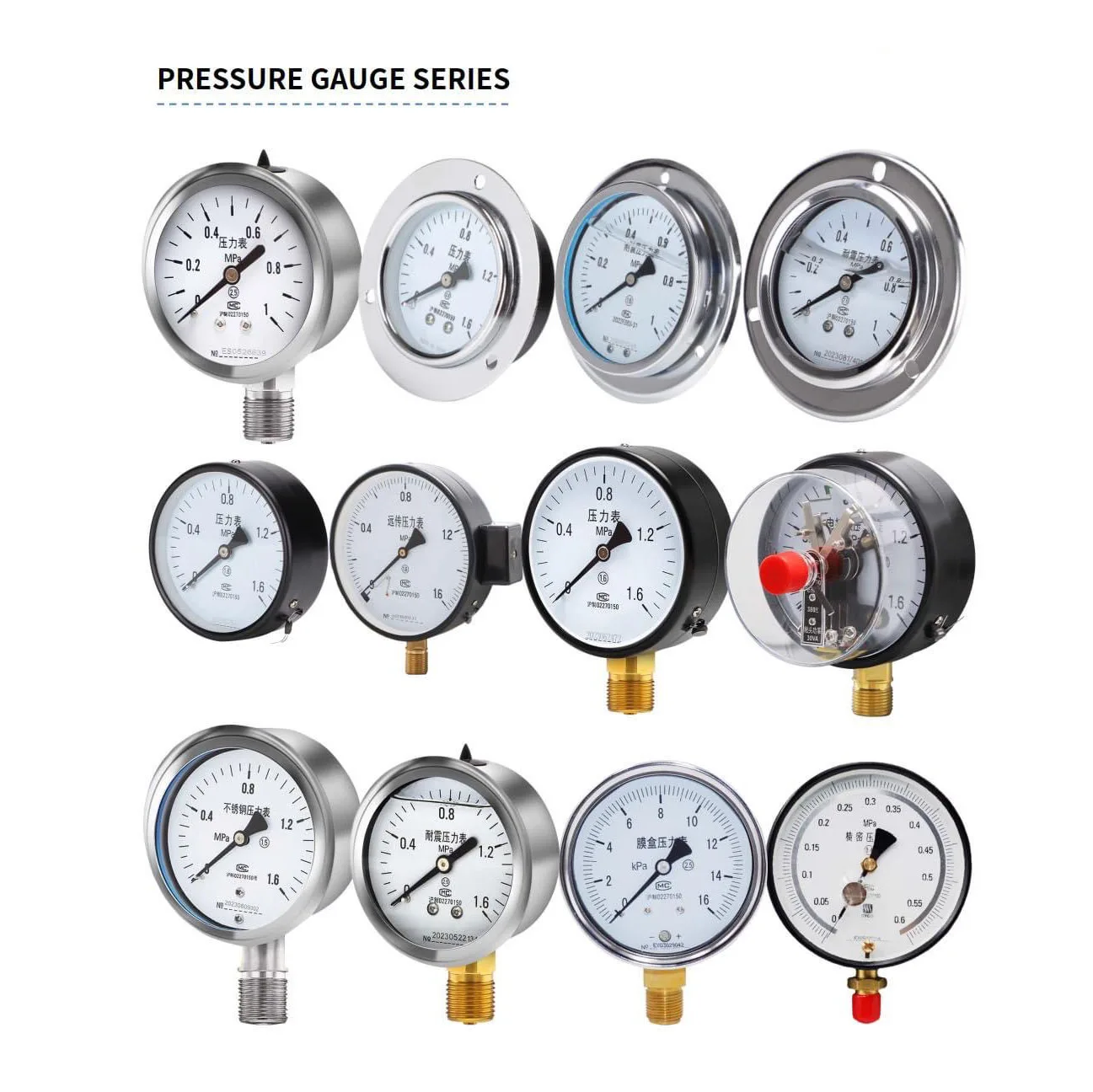 Hydraulic Double Needle Pressure Gauge - Precision for Mining