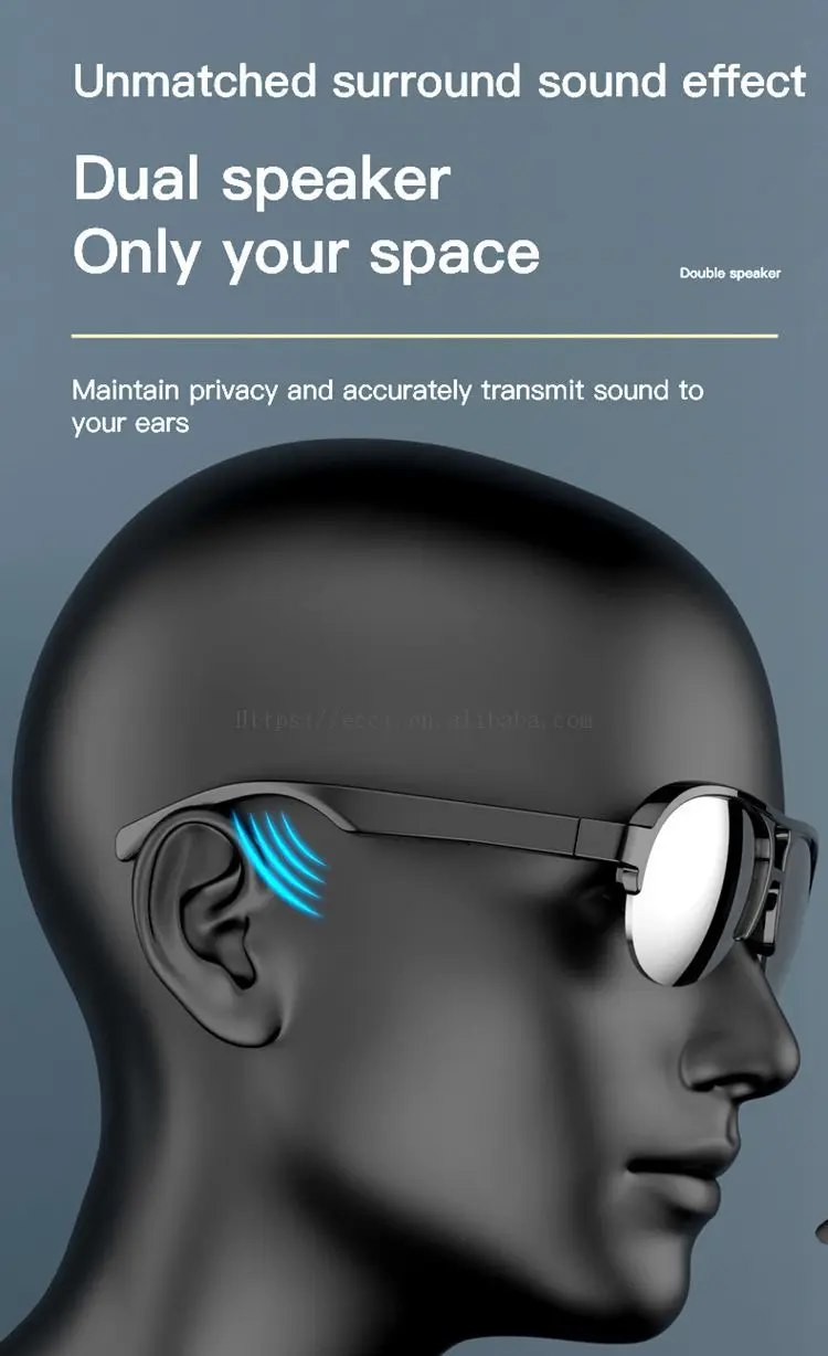 F08 Smart Sunglasses with TWS Earphones - Anti-Uv & Hifi