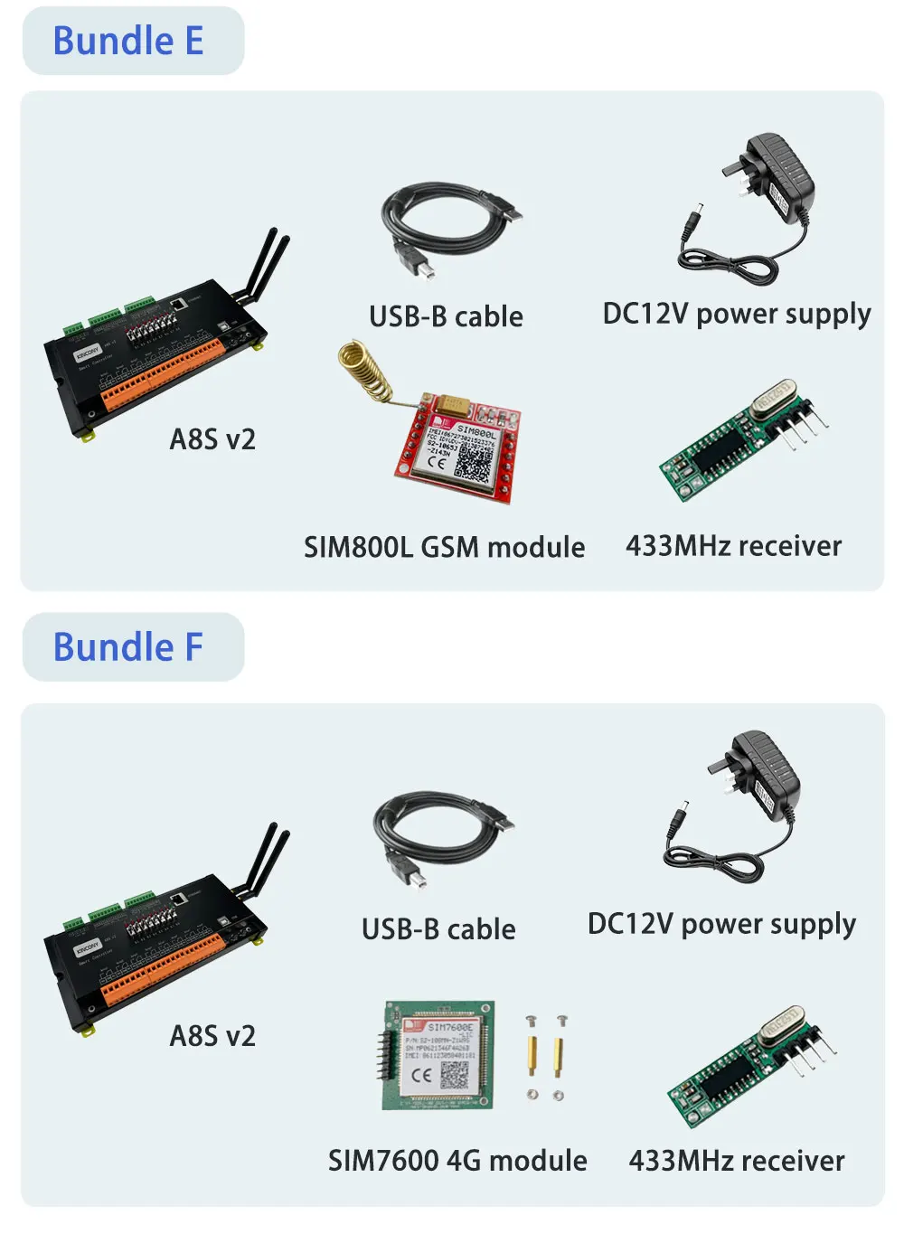 KC868-A8S V2 Smart Switch - Wifi, 4G, RS485, MQTT, Tasmota
