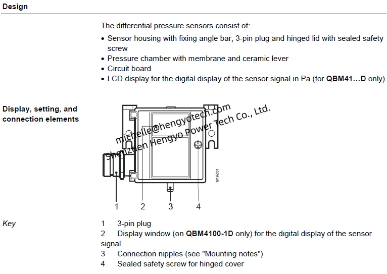 SIEMENS Differential Pressure Sensor QBM4100-1U - 1 Year Warranty