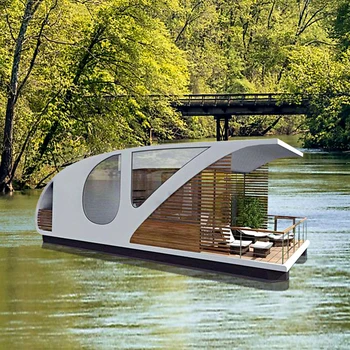 Floating Mobile Cabin Container Housing Modular Floating Cottage House ...