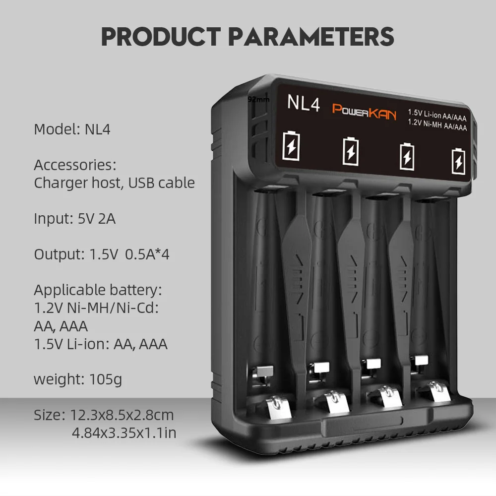 Smart Battery Charger - Efficiently Charge AA & AAA Batteries