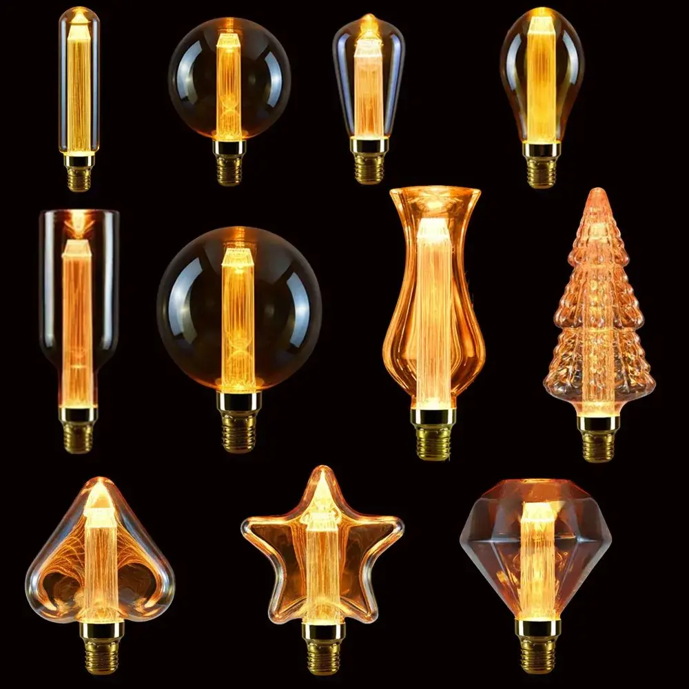 Vintage Amber Glass Light Guide Column Bulb Diamond Shape Decorative ...