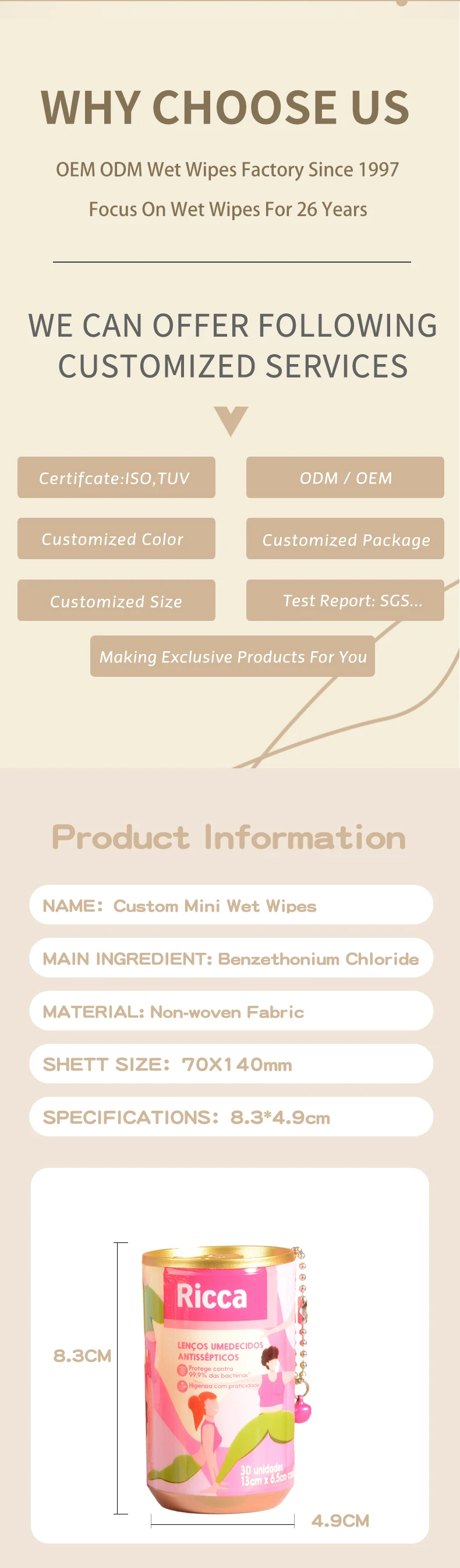 Custom Private Logo Travel Mini Wipes Organic Baby Wipes Reusable ...