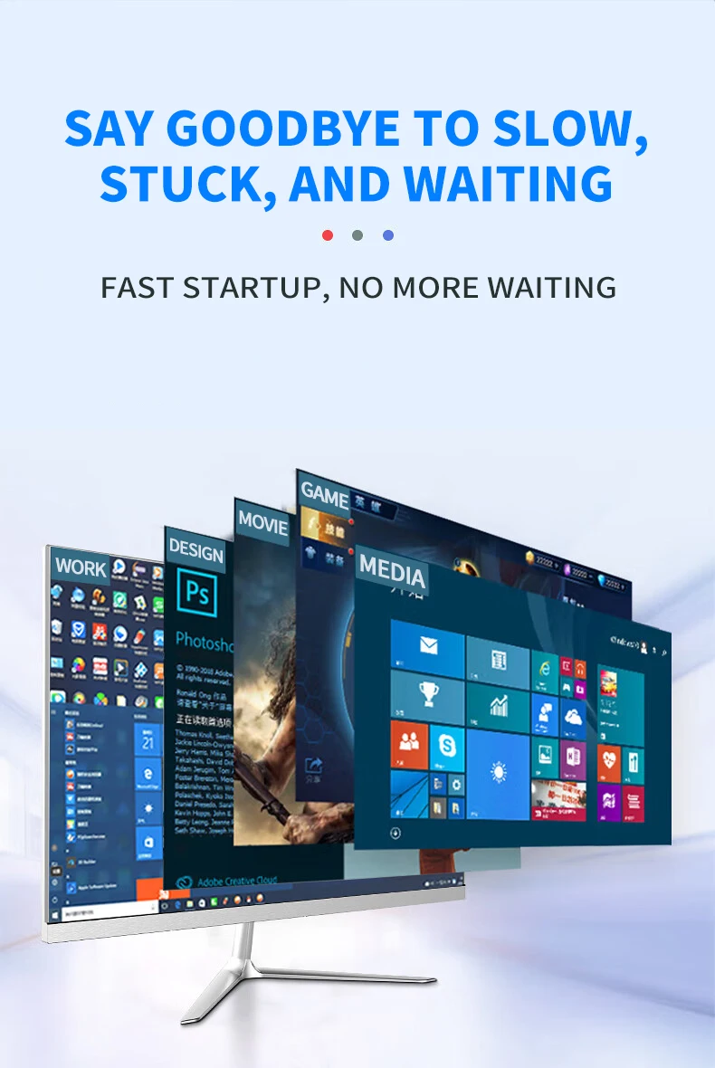 Core I7 PC Gamer with Curved Monitor - 8GB to 32GB RAM