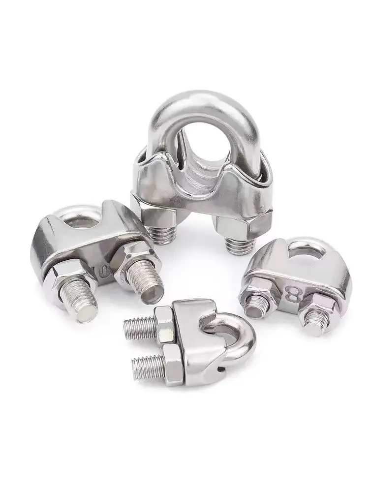 304 Stainless Steel Wire Rope Locking Buckle U-type Rolling Head Clip ...