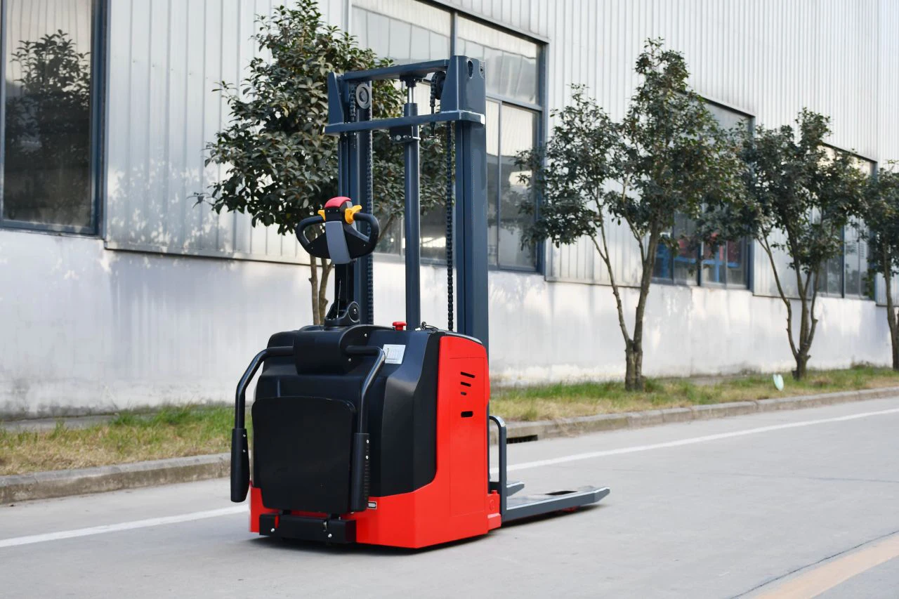 Lifting Semi Electric Pallet Stacker Walking Type Electric Stacking ...