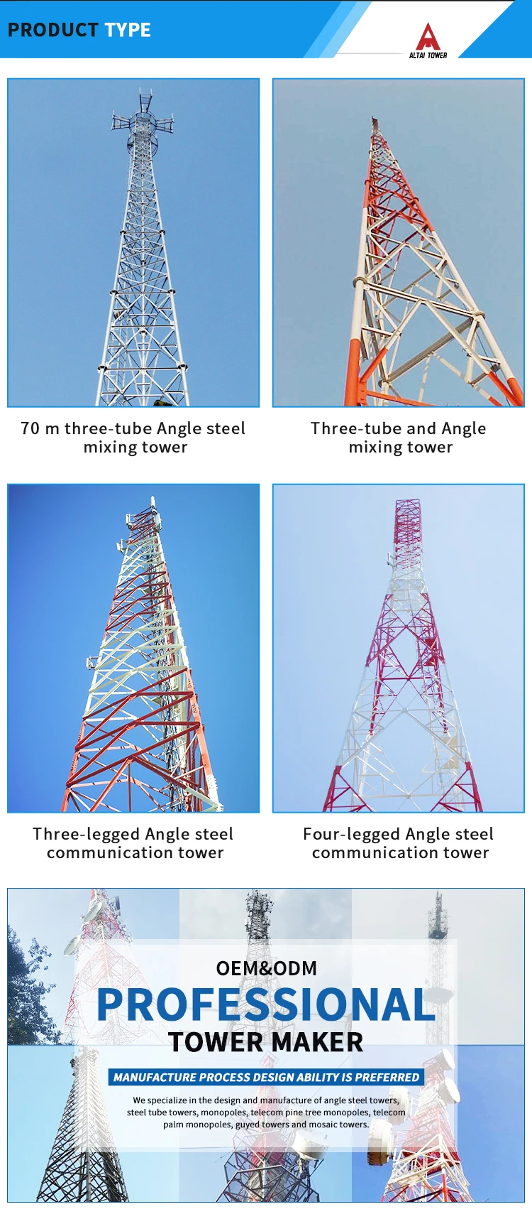 3 Legs Mobile Self Supporting Mast Tower For Signal Transmission - Buy ...