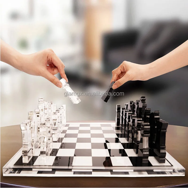 Acrylic Chess Set Custom Game Board European Luxury Educational Toys ...