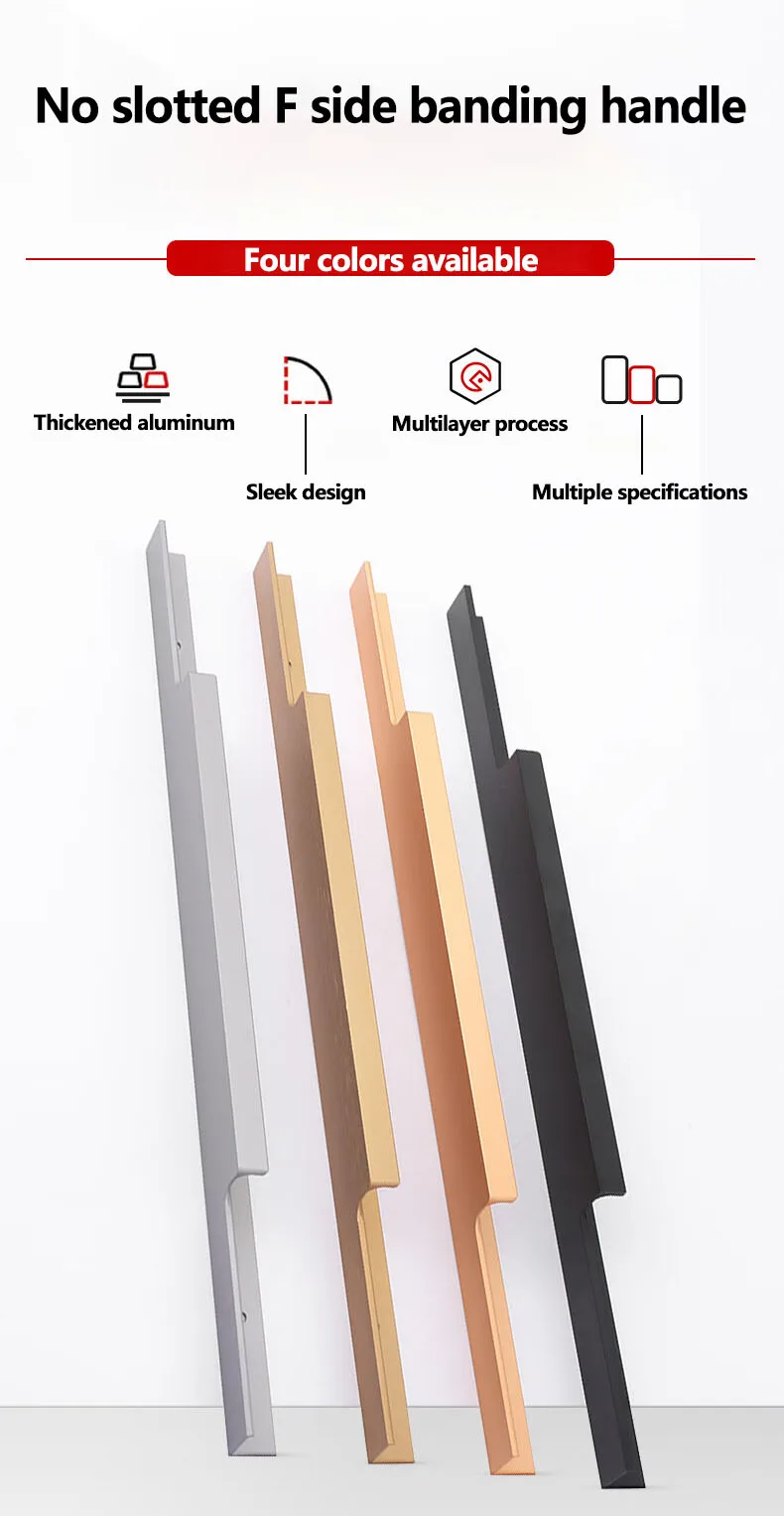 Modern Kitchen Aluminium Profile Handle Edge Pull Furniture Fittings ...