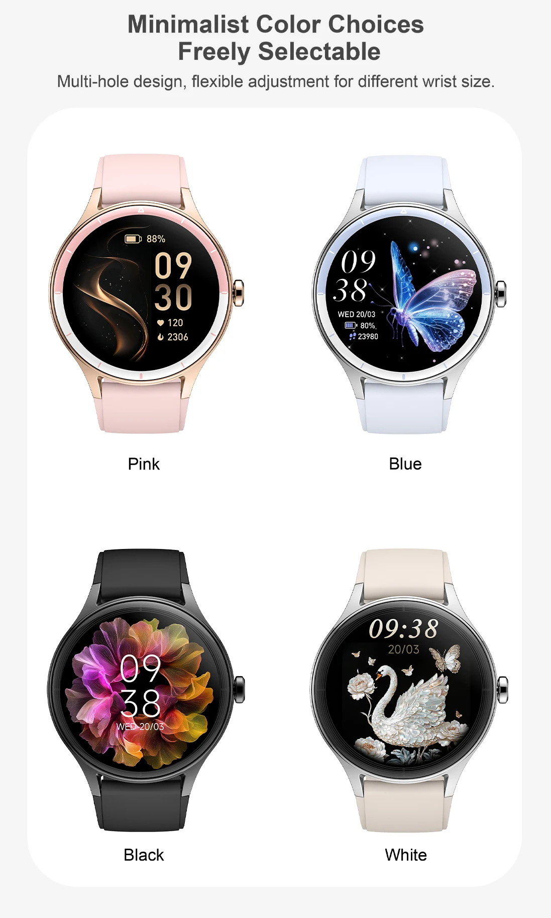 2025 DR06 1.27" Smart Watch for Women - Health Tracker, IP68 Waterproof, 100+ Sport Modes ...