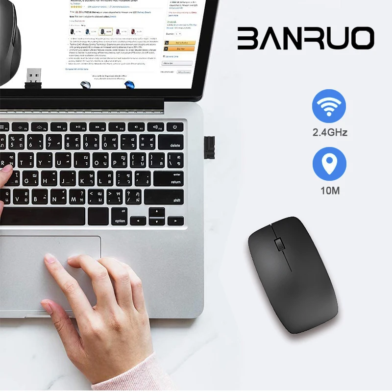 OEM 2.4G Wireless Mouse Portable Slim Office Ergonomic Mouse With ...