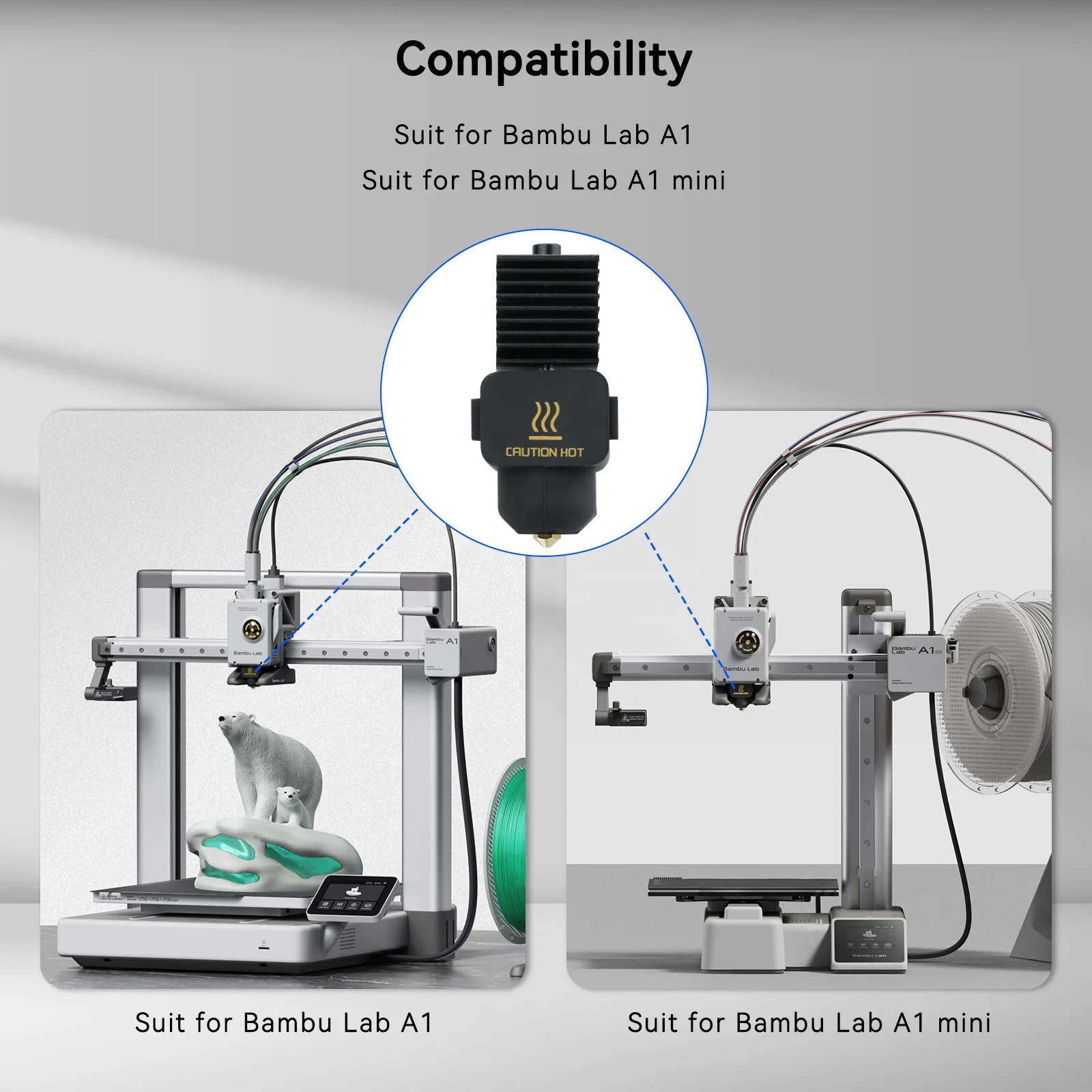 Hotend Kit for Bambu Lab A1/A1 Mini Fast Speed Hot End Assembly 0.2/0.4 ...