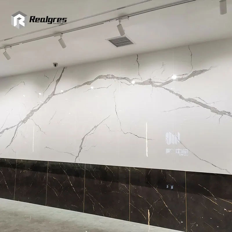 1200x2400 Extra Large Format White Polished Porcelain Slab Floor Tile ...