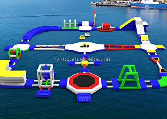 Outdoor Inflatable Water Floating Obstacle Course / Water Park Sports ...