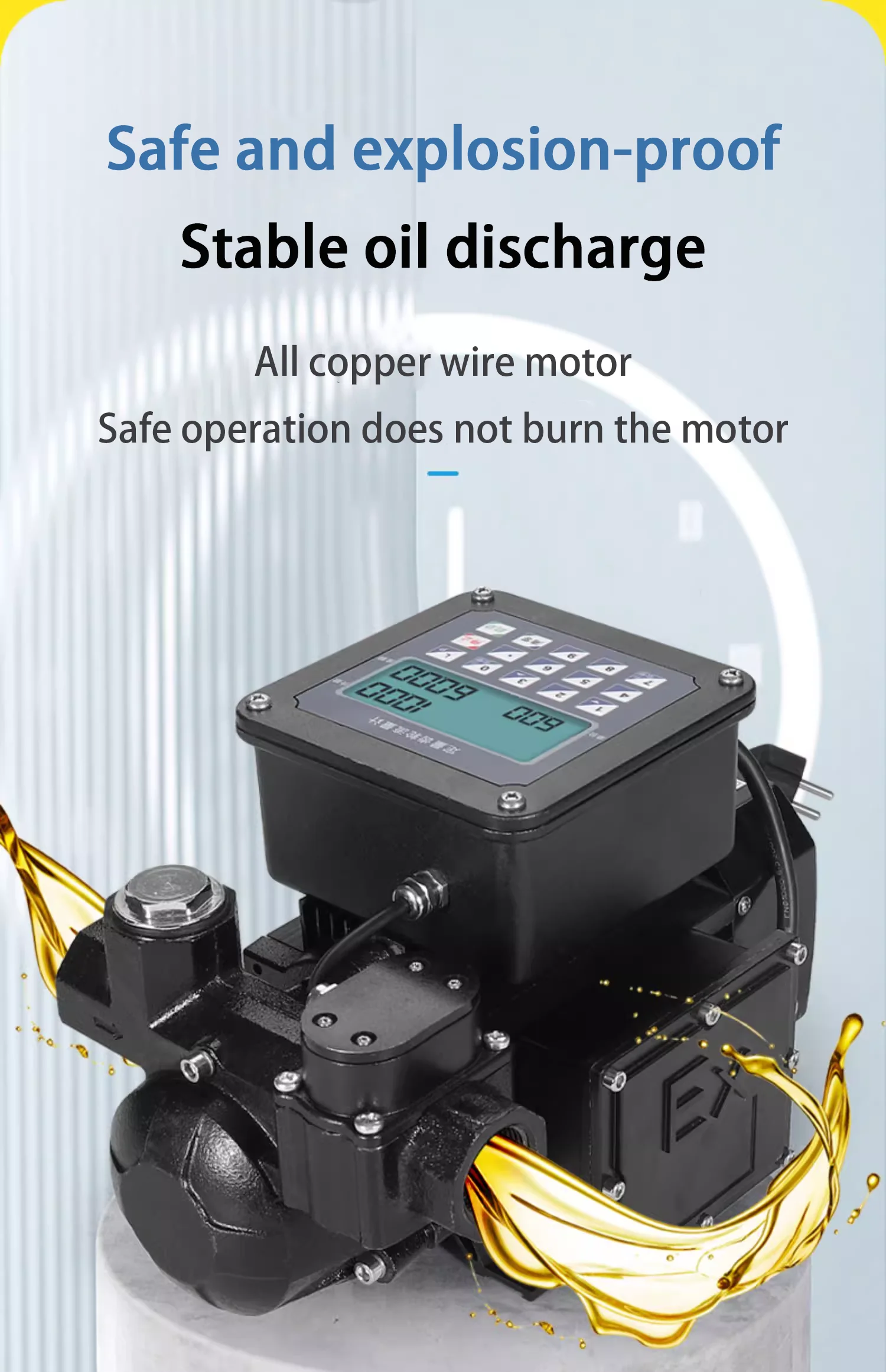 Cavitt 12V/24V/220V Quantitative Explosion-proof Pump Portable Fuel Pump Quantitative Flow Meter ...