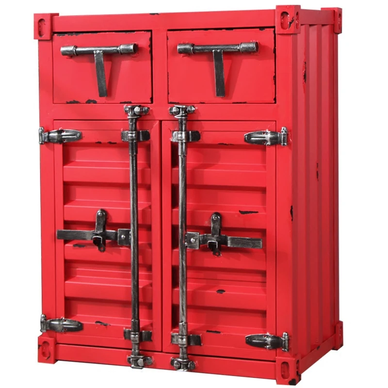 Industrial Style Container Cabinet - Retro Double Door