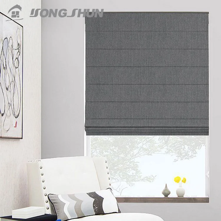 High Quality Window Roman Shades Back-through Rod Transparent Soft ...