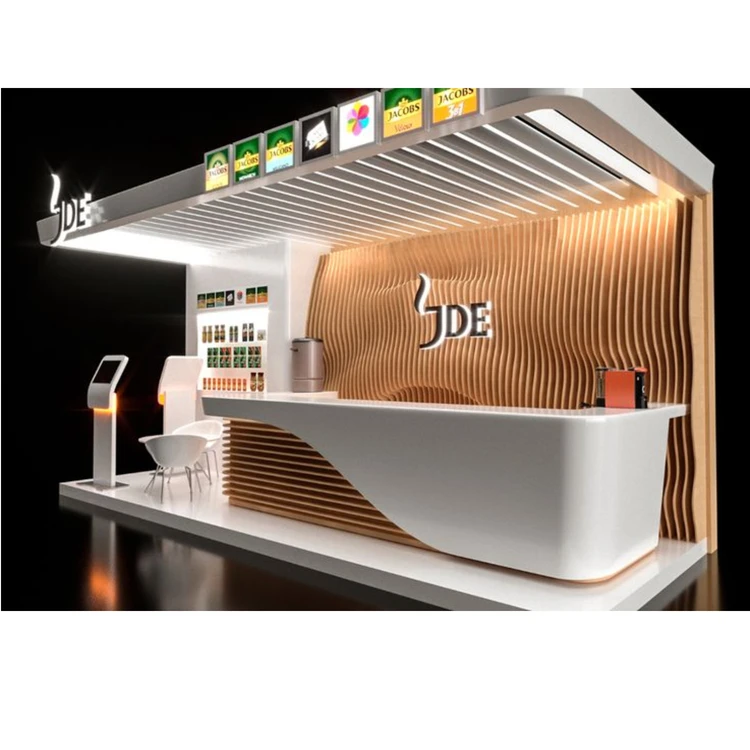 Modern LED Quartz Stone Outdoor U-Shape Coffee Bar Counter ...