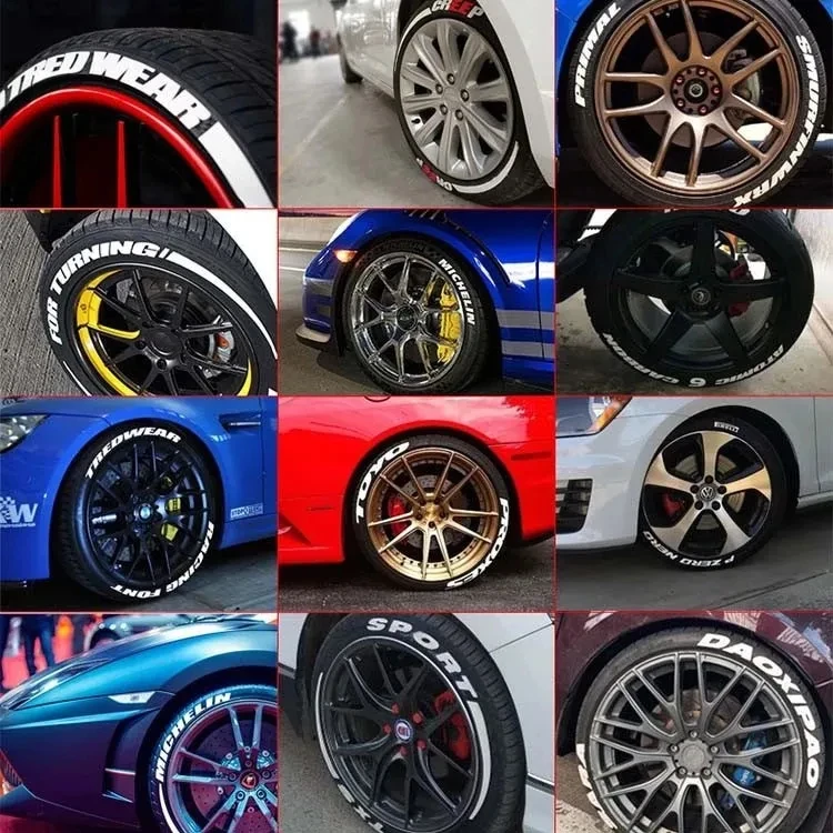 Tire Letters Stickers Car Tyre Lettering Decals Racing Fonts 1.06 Inch ...