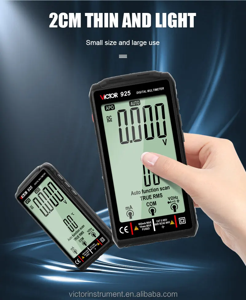 Rts Smart Digital Multimeter Victor 925 9999 Counts True Rms Auto ...