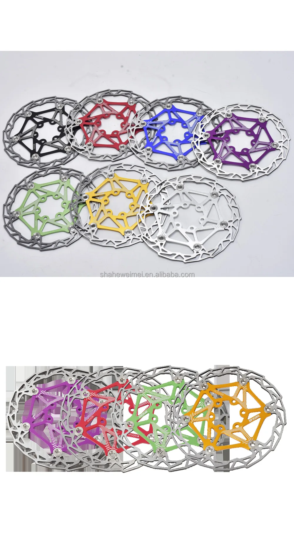Deckas Mountain Bike Ultra Light Color Float Disc Brake Rotors 160mm ...