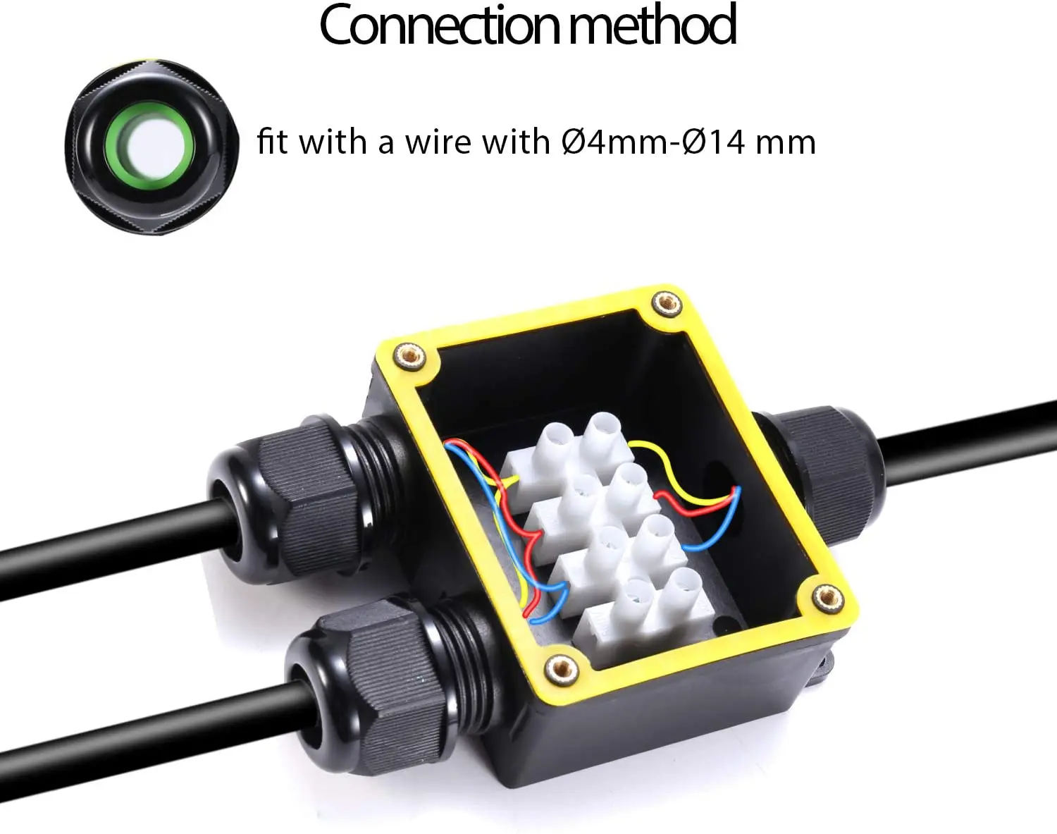 Small Black Plastic IP68 Electrical Enclosure Box PA66 Electronics ...