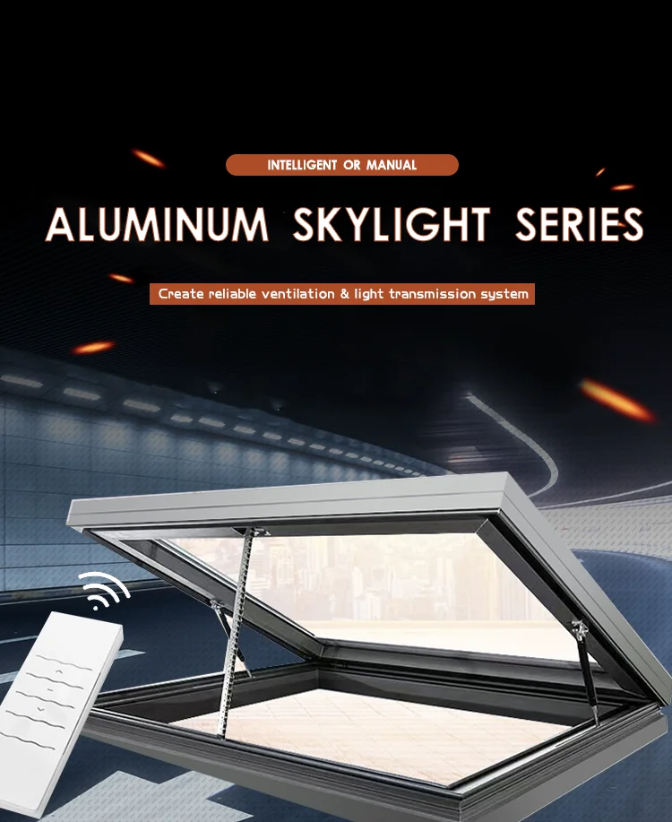 Sunroom Motorized Skylight Aluminium Ventilation Skylight Roof Window ...