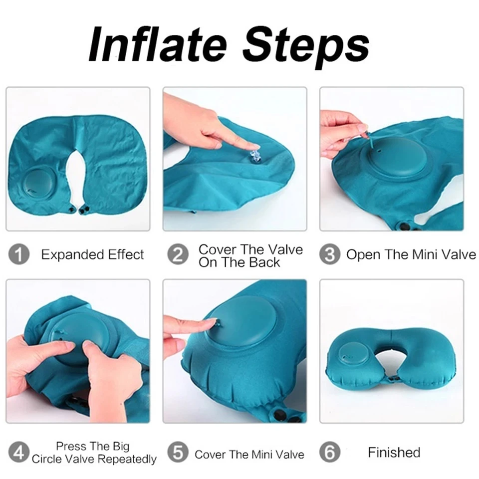 Alibaba.com: Hand Press Inflatable U Shape Neck Pillow with Air Pump ...