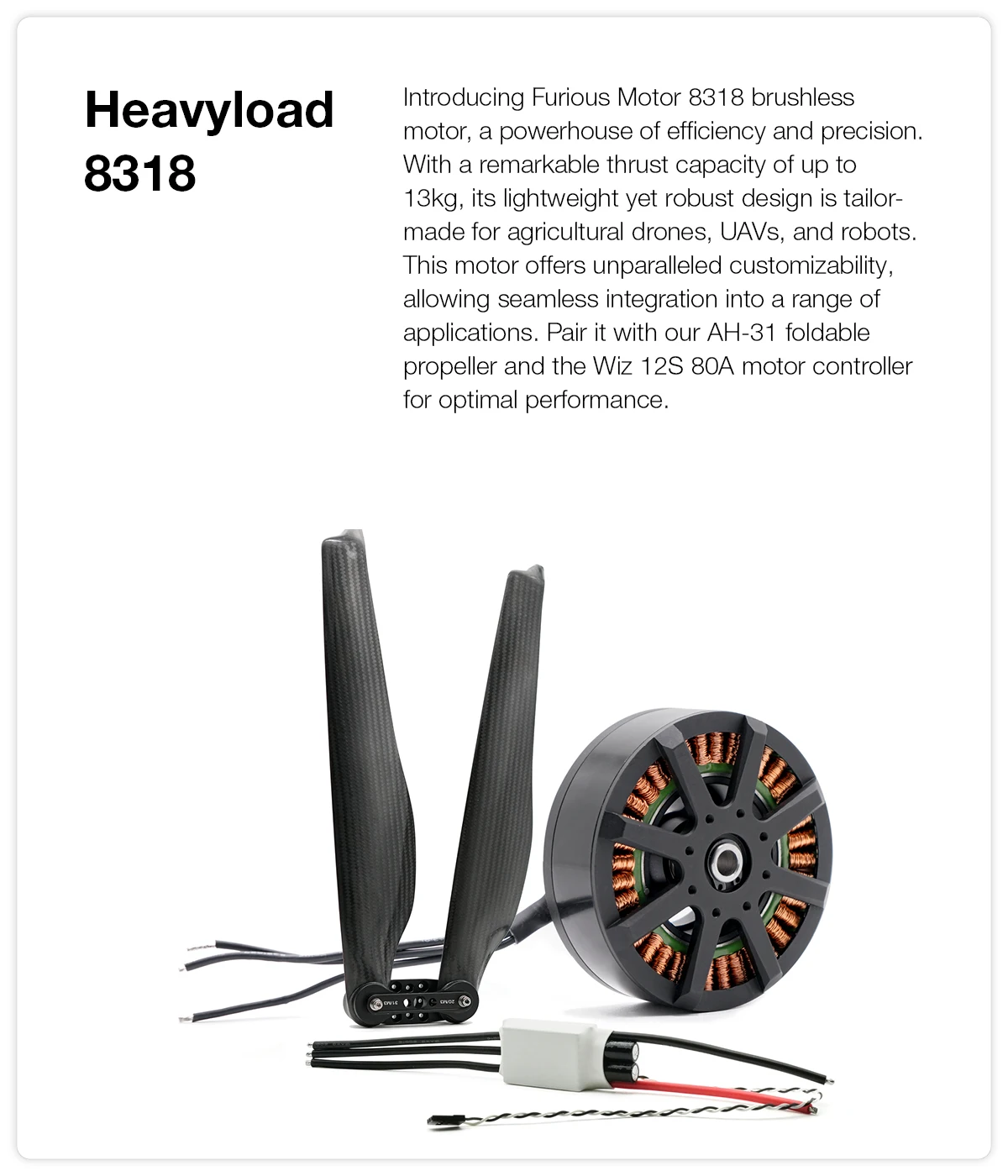 8318 BLDC Motor with 13KG Thrust - Ideal for Drones & Fans