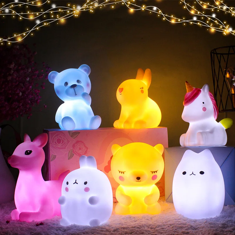 Hot Sale Cartoon Animal Vinyl Led Night Light Toys for Kids Sleeping ...