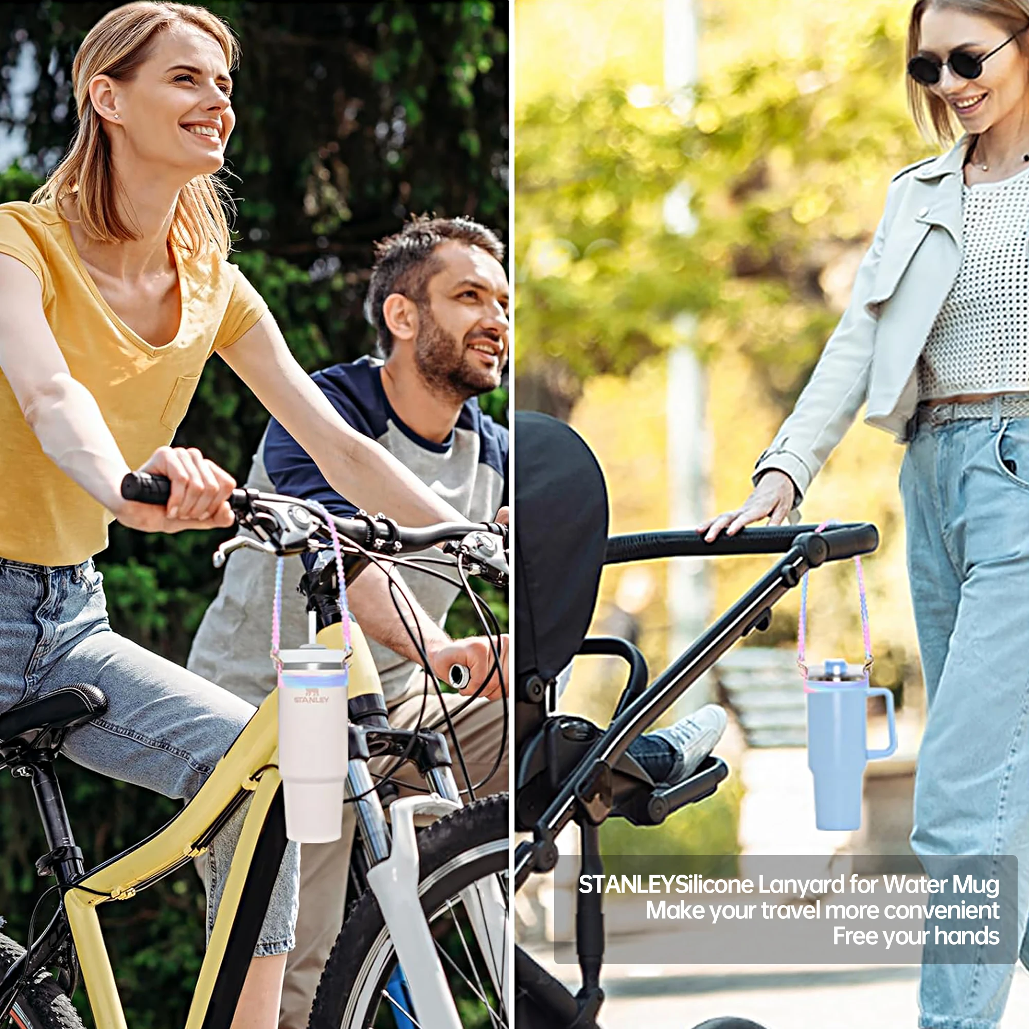 Sport Water Bottle Handle Carrier With Braided Strap 6r 12-400z Water ...