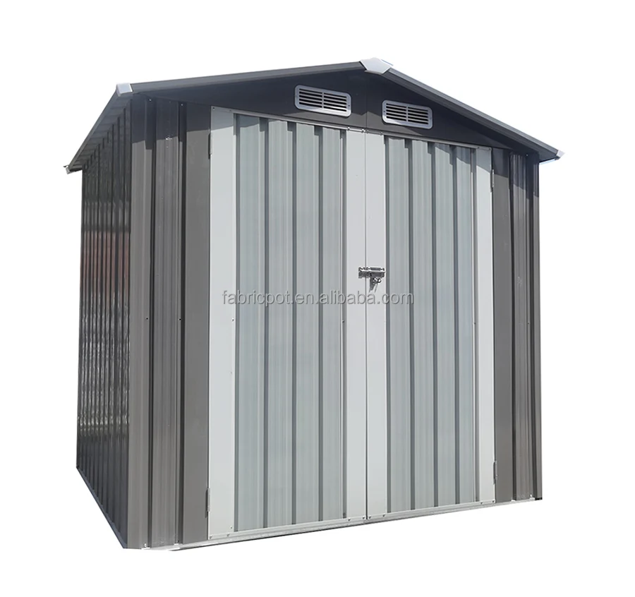 Prefabricated Steel Garden Storage Shed Outdoor Metal Shed Flatpack ...