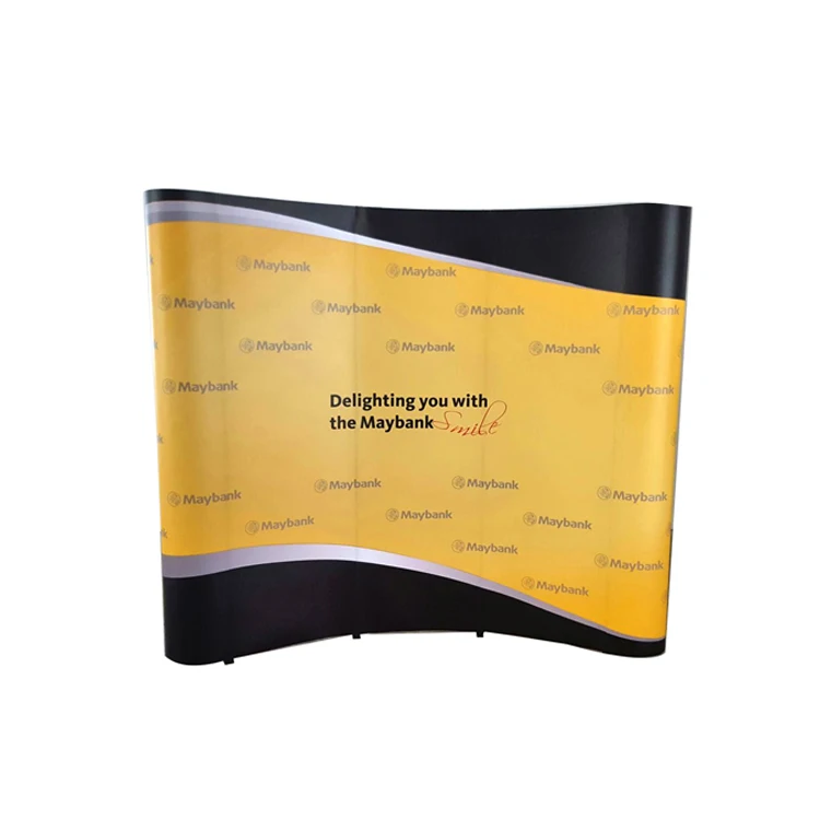 Custom curved tension backdrop banner stand portable advertising ...