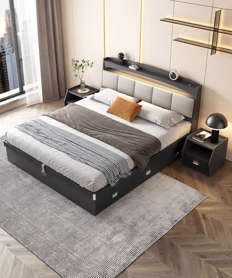 Luxury Bedroom Furniture Modern Design Melamine Laminated Multi ...