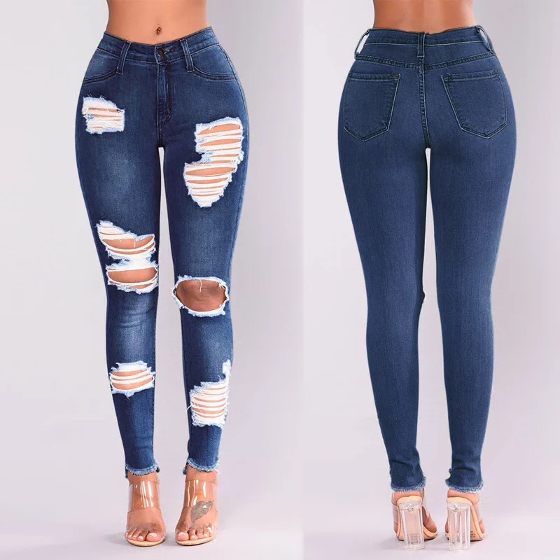 Dilapidated Jean - New Women's Cut up High Waisted Jeans