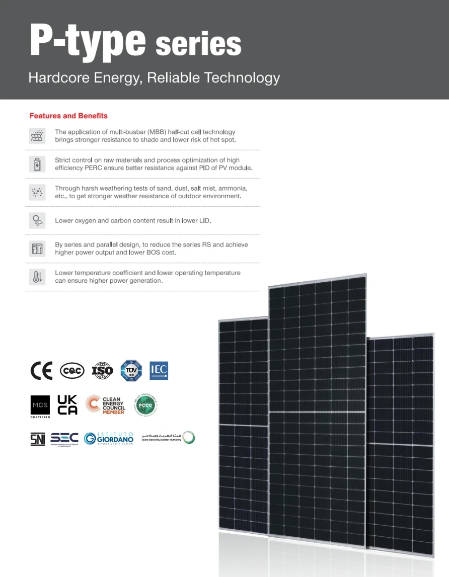 182 P Type 550w Bifacial Solar Module 535w 550w Solar Panels For Household Solar Energy System ...