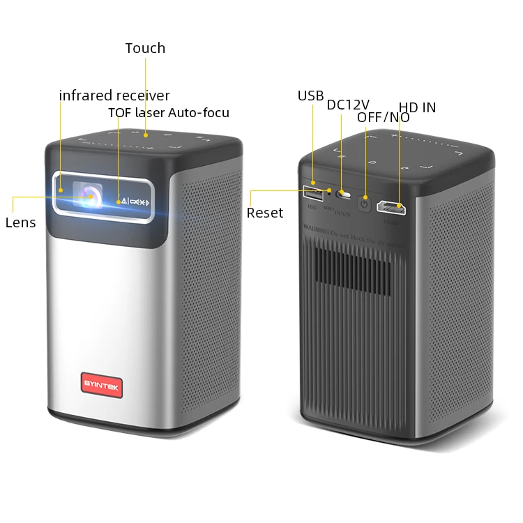 BYINTEK P21 Smart LCD Projector - 4K Resolution & Portability