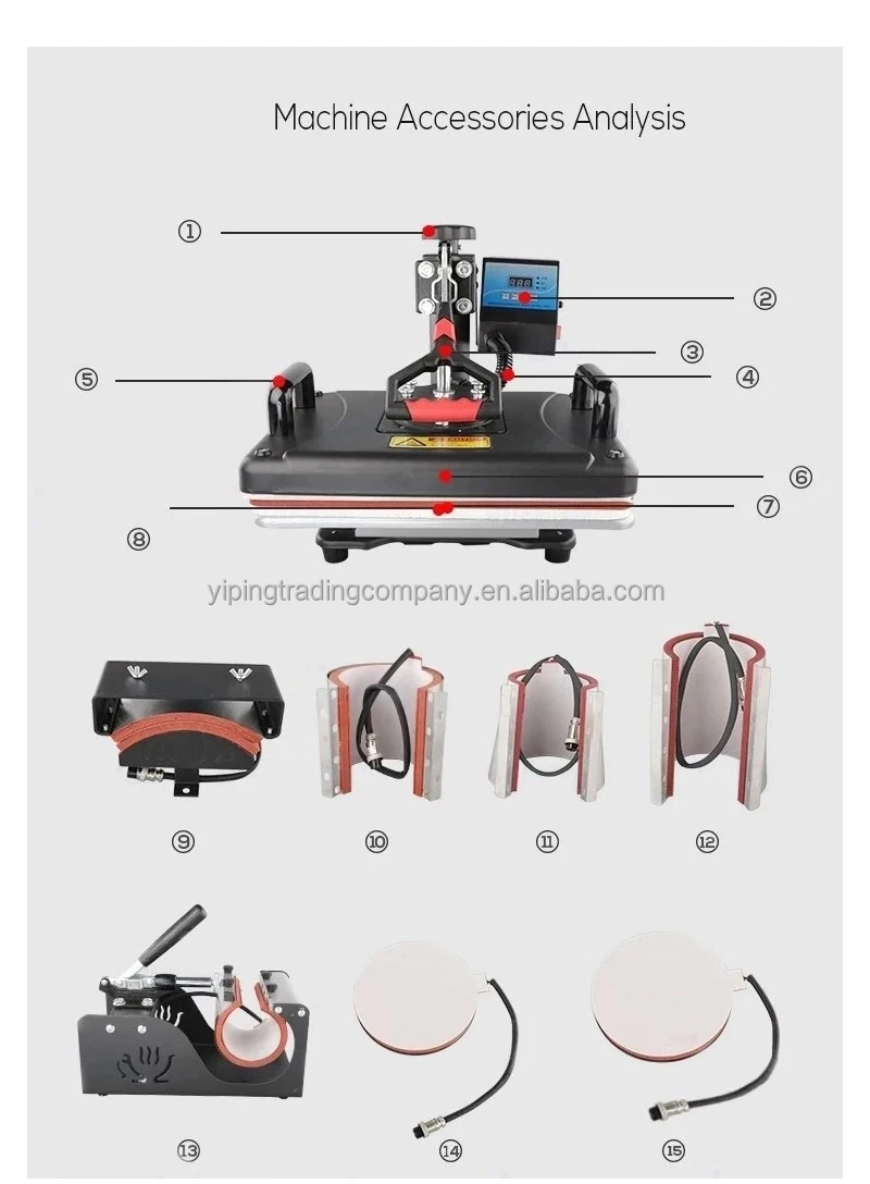 8 in 1 Combo Heat Press Machine for Garment Personalization - Semi ...