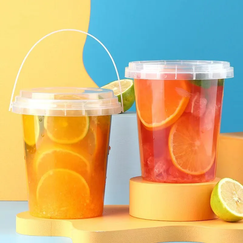 Wholesale Large Capacity Transparent Fruit Tea Bucket Disposable ...