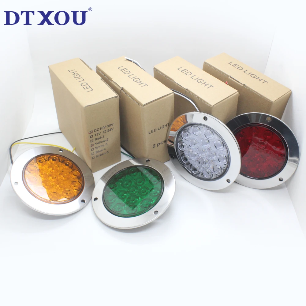 12 Volt 24 Volt 4 Inch Round Trailer Stop Lamp/led Stop Tail Lights ...