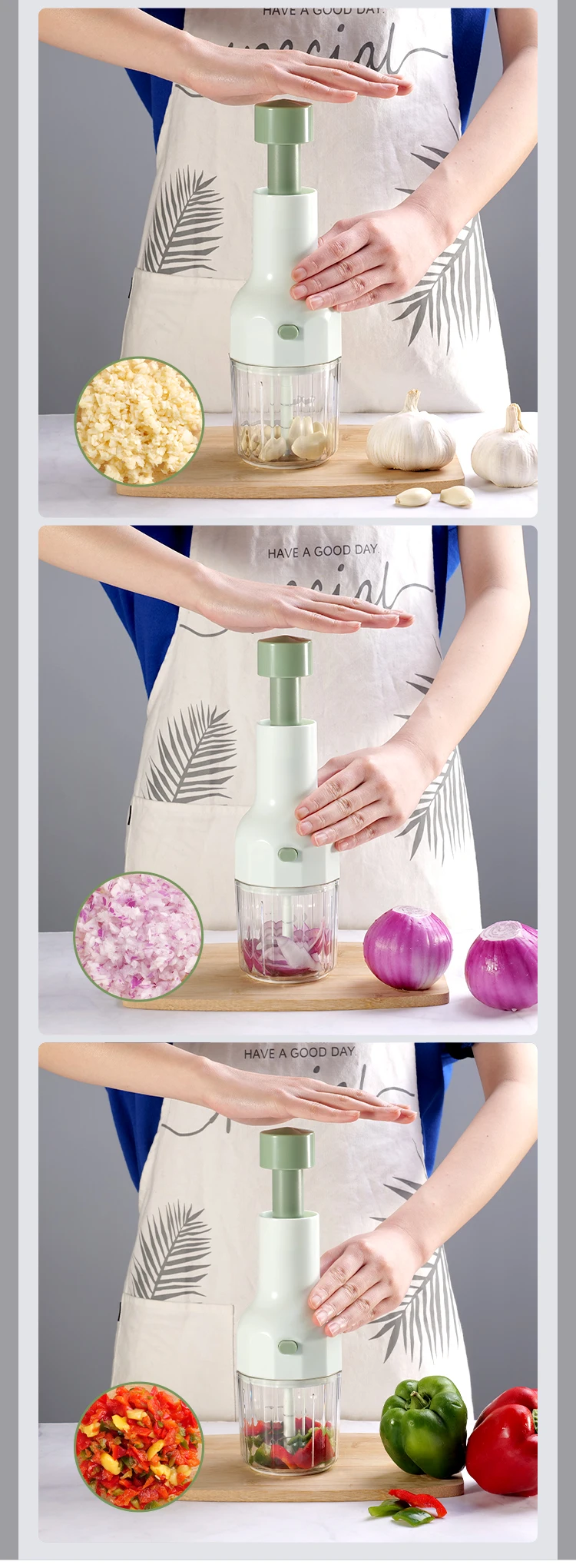 Manual Slap Vegetable Chopper Kitchen Multifunction Hand Press ...