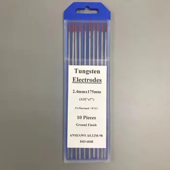 Wt20 Tungsten Electrodes Welding Rod Red Tip 2% Thoriated 2.4mm*175mm For Tig Welding - Buy ...