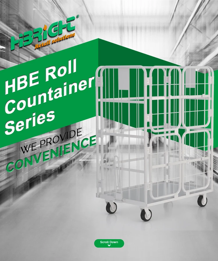 Warehouse Rolling Pallets Material Storage Cage Supermarket ...