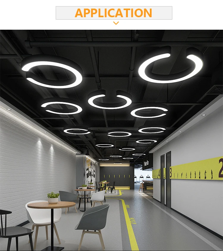 Office Conference Room Ceiling Light 36w 4000k Flicker-free Black C ...