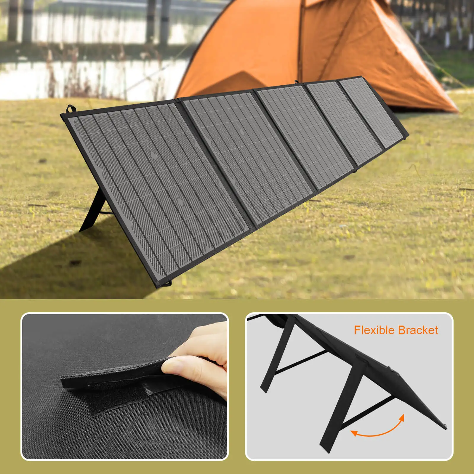 100w Mono Solar Panel Portable Waterproof 18v Foldable Outdoor 100 Watt ...