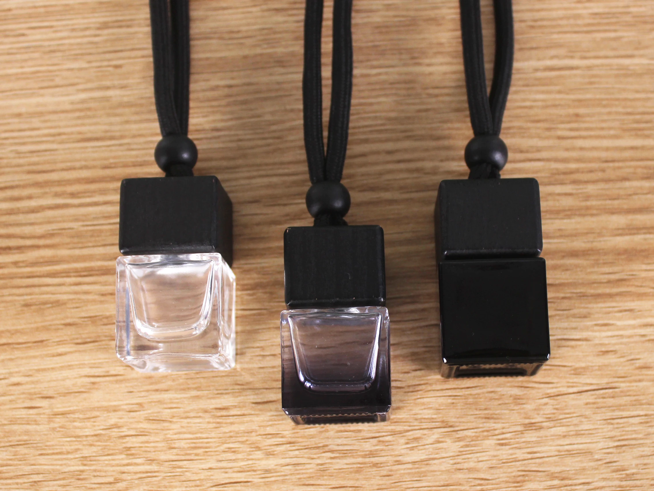 8ML Square Mini Car Diffuser Bottle Classic Hanging Glass Empty Bottle ...