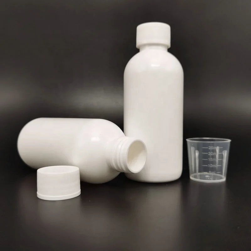 200cc White Lean Bottle Cough Syrup with Screw Cap - Lab Liquid ...