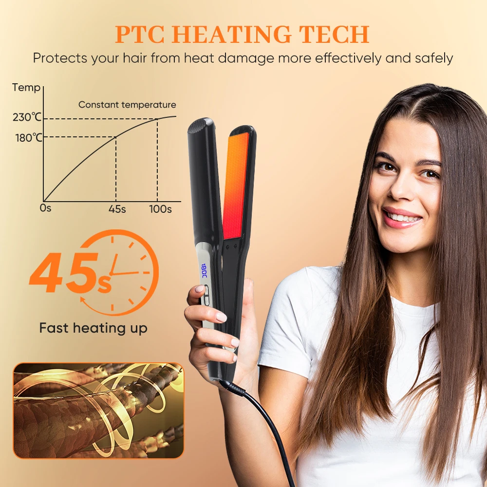 Ionic Electric Ceramic Hair Straightener - 1 Year Warranty